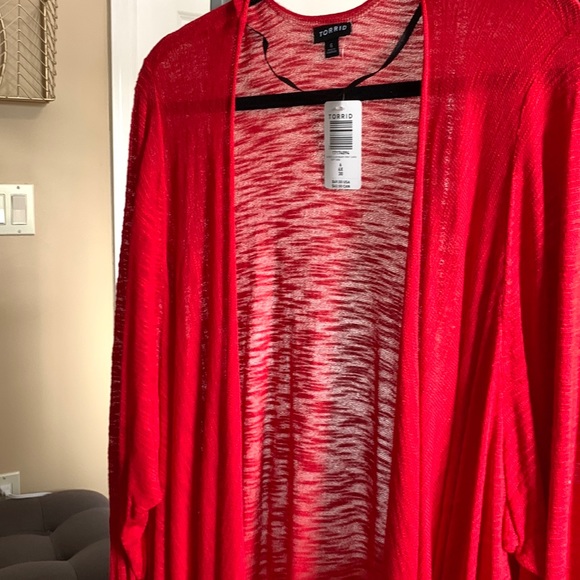 torrid | Sweaters | Torrid 6 X Bright Red Cascade Lightweight Sweater ...